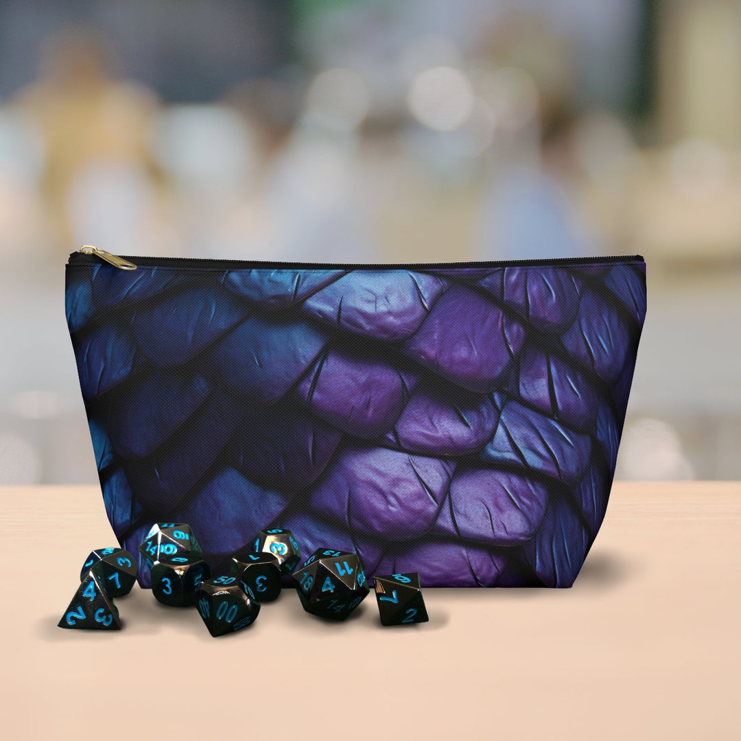 Purple Dragon Scale Dice Pouch, RPG Accessory Pouch, Zippered Dice Bag ...