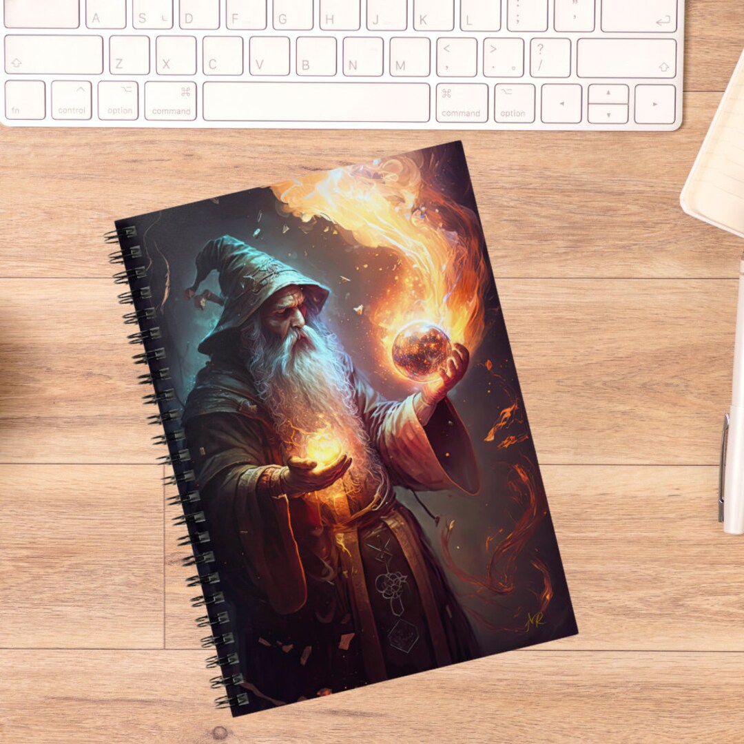 Wizard Blank Spiral Notebook, Role Player's Journal, Dungeons and ...