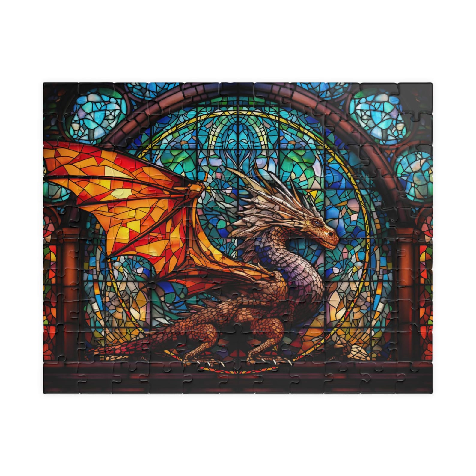 Puzzle Dragon Jigsaw Puzzle Stained Glass Dragon Puzzle 1000 Piece ...