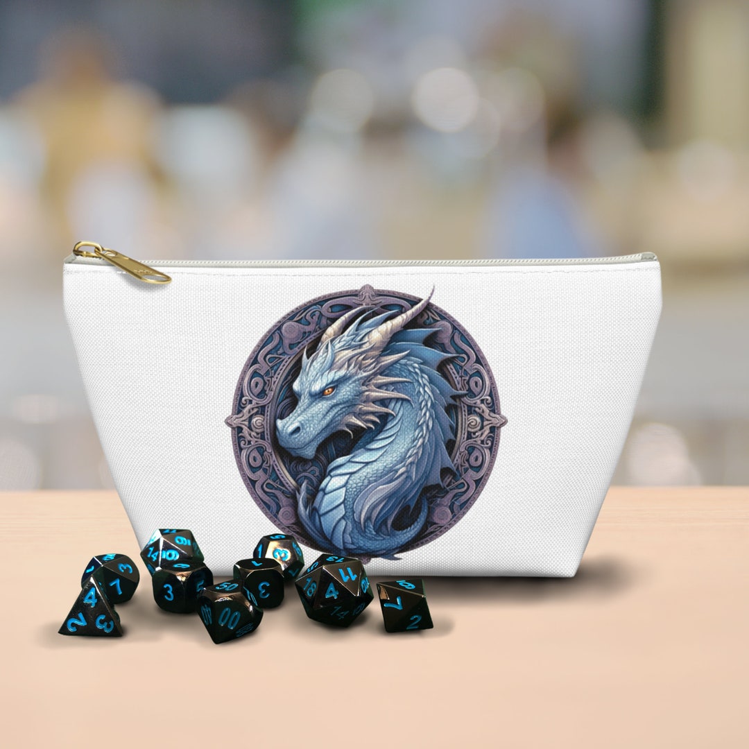 Dice Bag Dragon Accessory Pouch, Game Storage Bag, Blue Dragon RPG Mini ...