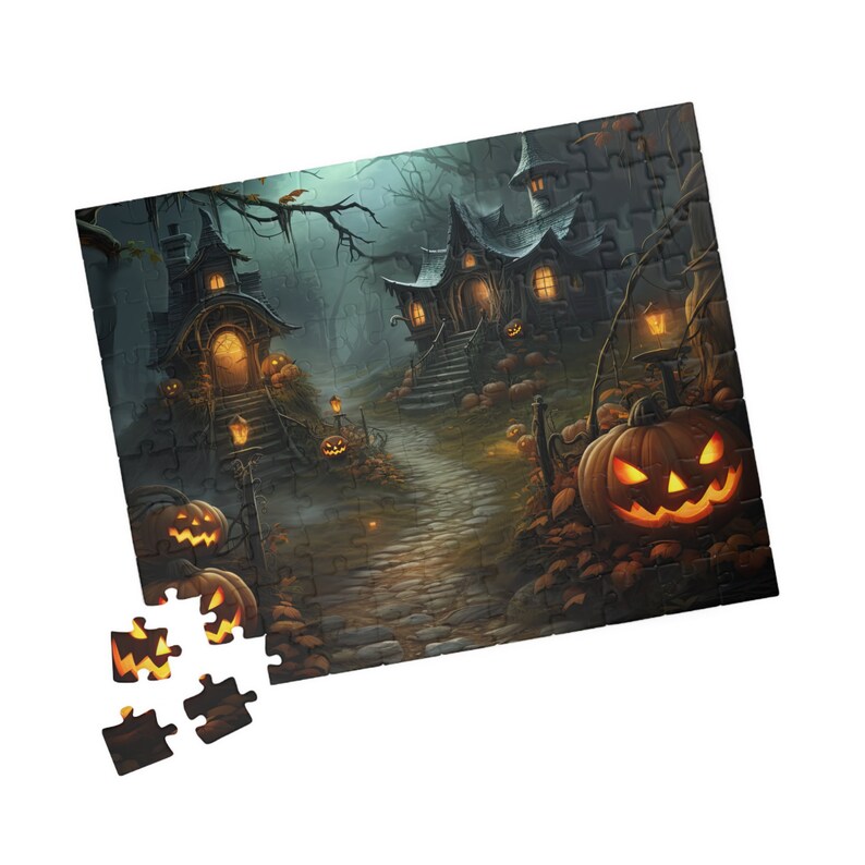 Spooky Halloween Houses Puzzle Scary Halloween House Jigsaw - Etsy