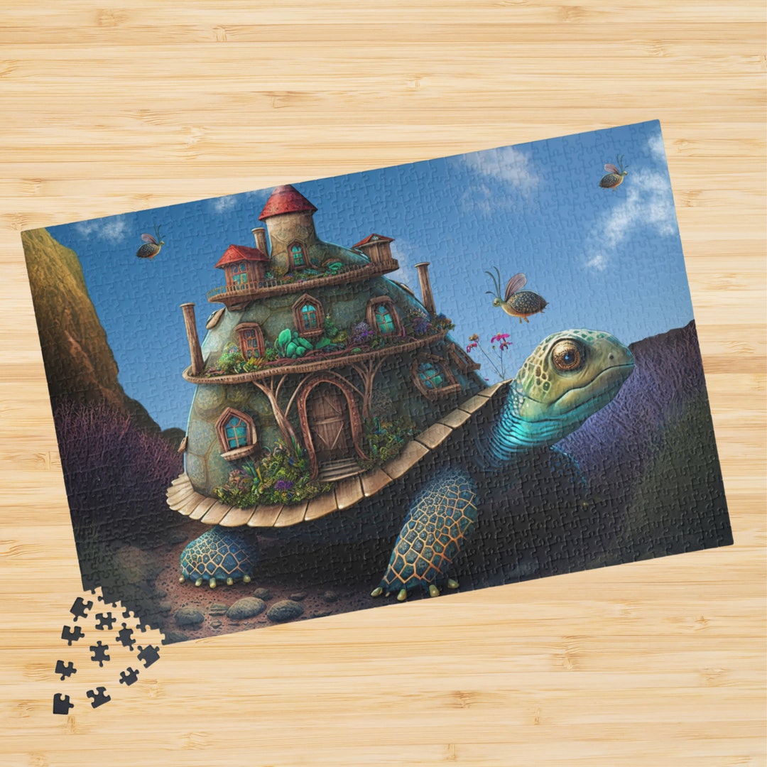 Puzzle Fairy House Jigsaw Puzzle Turtle Puzzle Whimsical Fantasy Puzzle ...