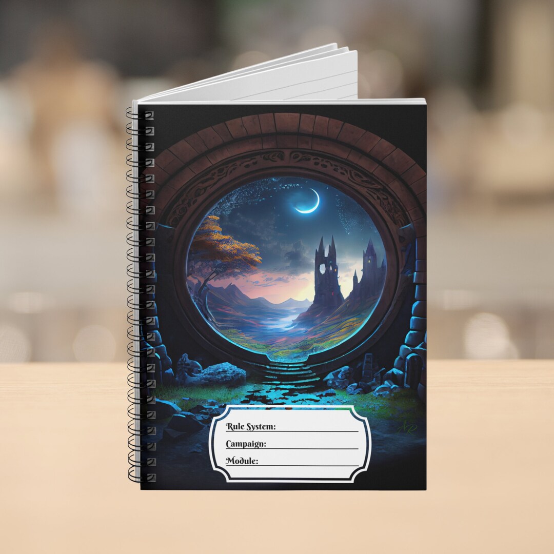Blank Spiral Notebook Magic Portal Journal Fantasy Scene Game Notes RPG ...