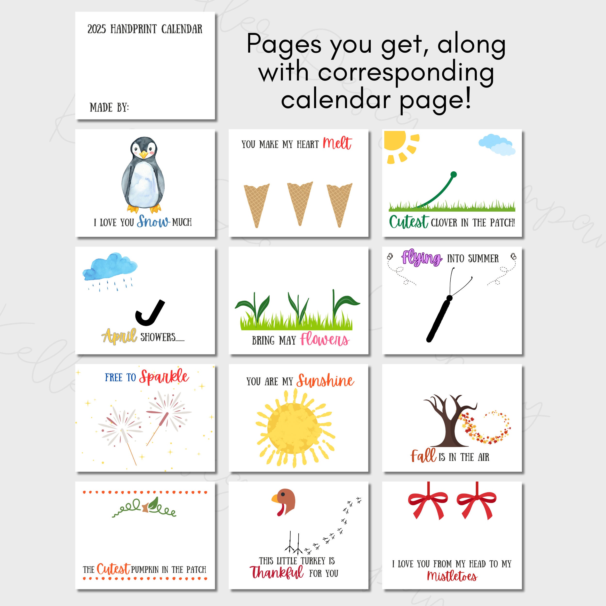 2025 Handprint Calendar PDF Download | Handprint Crafts | Gift for ...