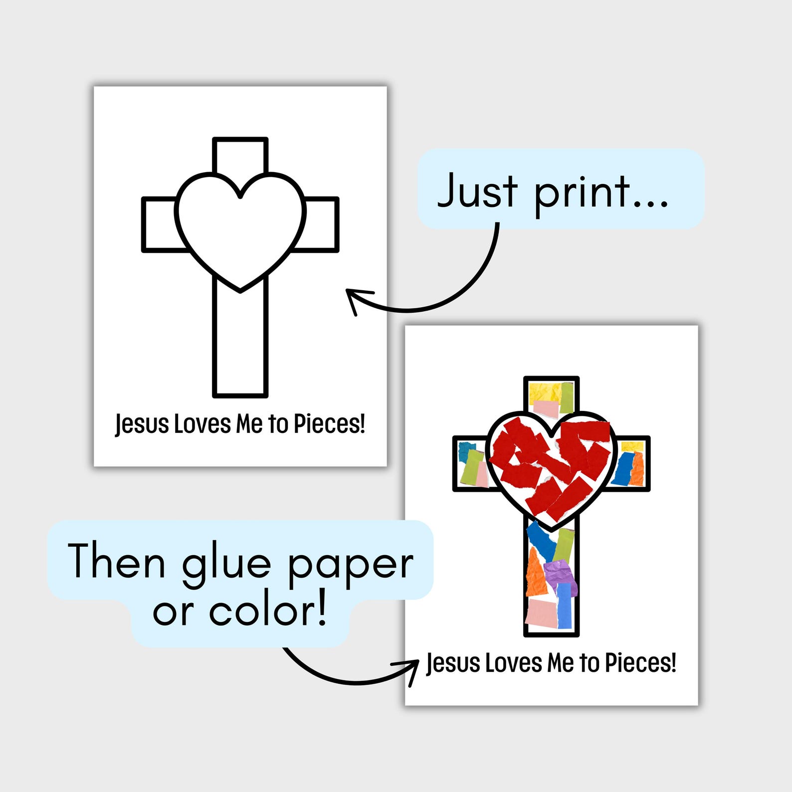 Sunday School Craft | Jesus Loves Me Craft | Nursery School Activity ...
