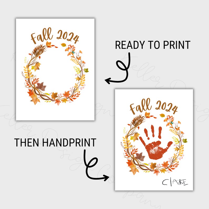 Fall Handprint Craft Thanksgiving Handprint Craft Gift for Grandparents ...