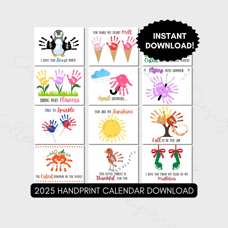 2025 Handprint Calendar PDF Download | Handprint Crafts | Gift for ...
