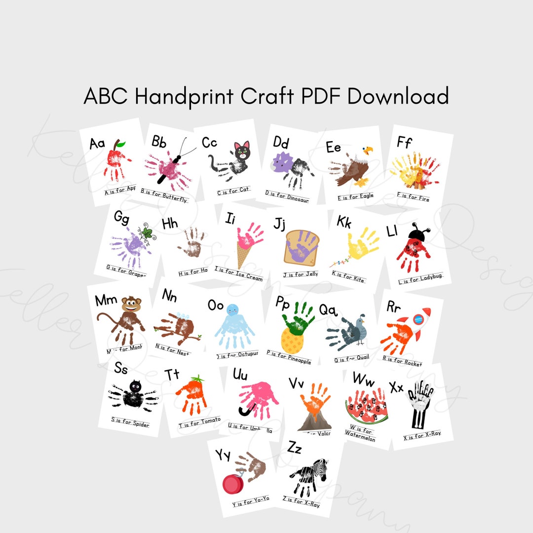 ABC Handprint Craft Digital Download | Preschool/kindergarten Craft ...