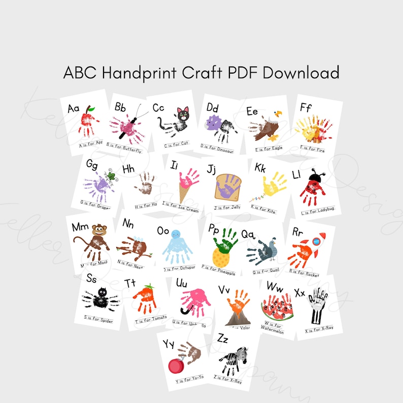 ABC Handprint Craft Digital Download | Preschool/kindergarten Craft ...