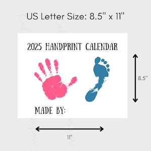 2025 Handprint Calendar PDF Download | Handprint Crafts | Gift for ...