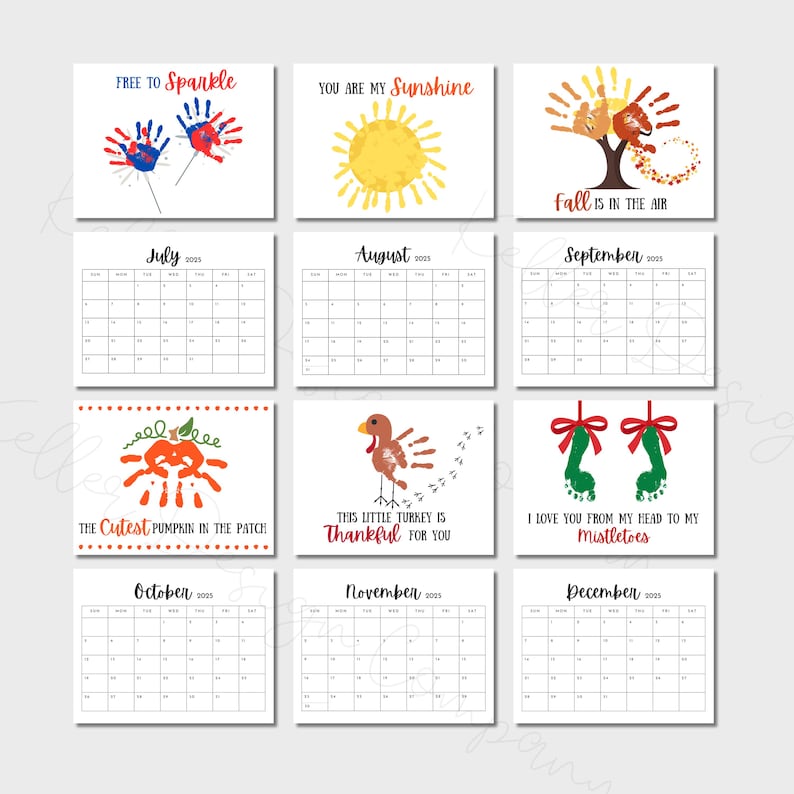 2026 Handprint Calendar PDF Download | Handprint Crafts | Gift for ...