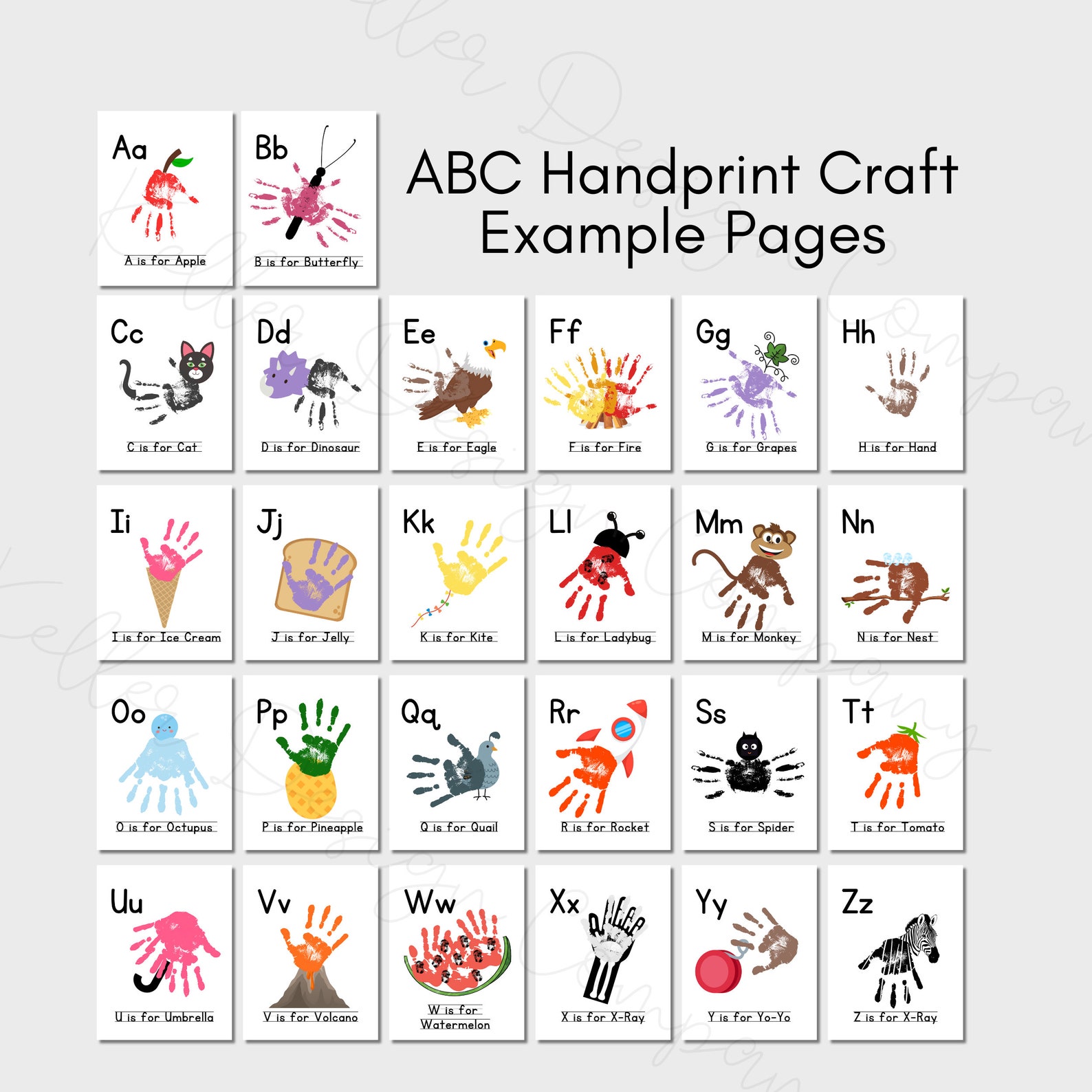ABC Handprint Craft Digital Download | Preschool/kindergarten Craft ...