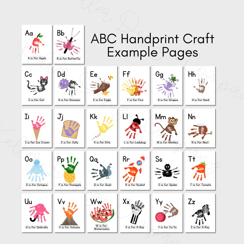 ABC Handprint Craft Digital Download | Preschool/kindergarten Craft ...