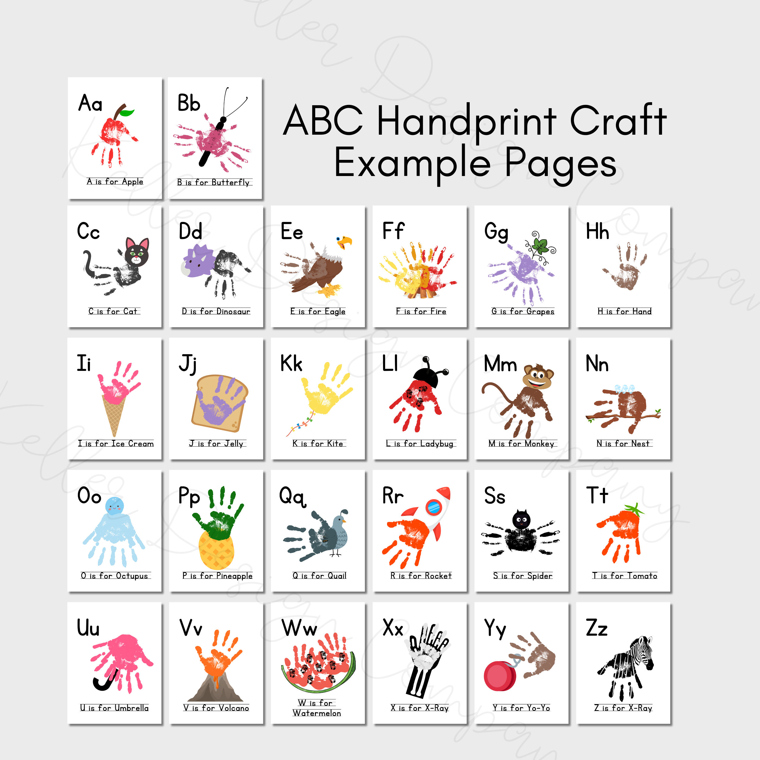 ABC Handprint Craft Digital Download | Preschool/kindergarten Craft ...