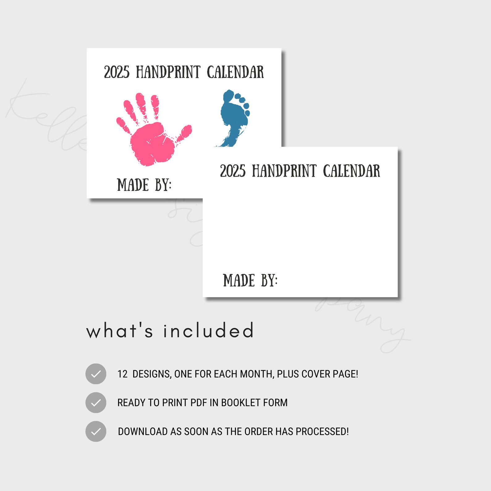 2025 Handprint Calendar PDF Download | Handprint Crafts | Gift for ...