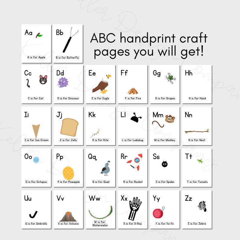 ABC Handprint Craft Digital Download | Preschool/kindergarten Craft ...