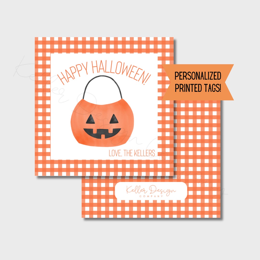 Halloween Gift Tag Pumpkin Tag Halloween Bag Tag Trick or Treat Tag ...