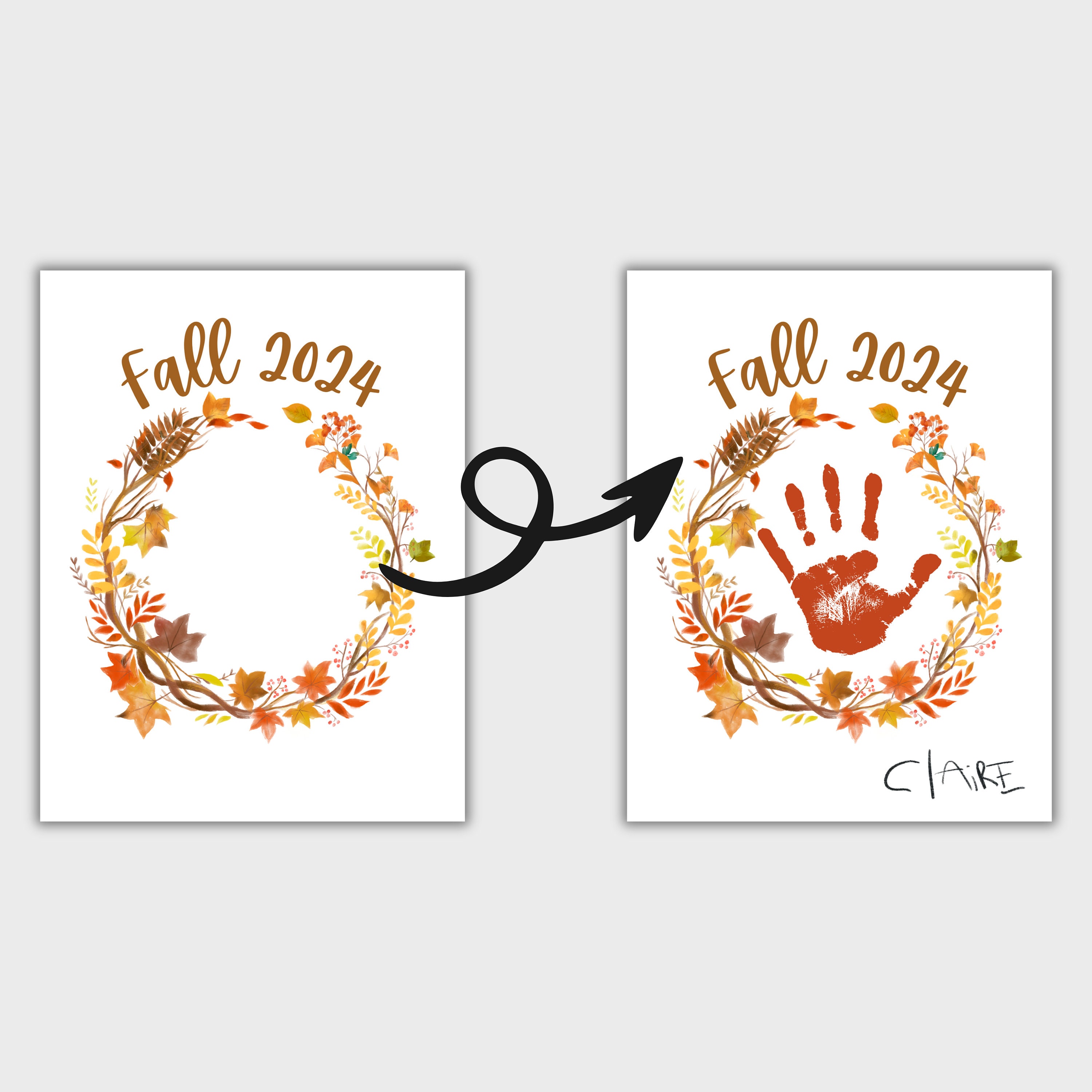Fall Handprint Craft Thanksgiving Handprint Craft Gift for Grandparents ...