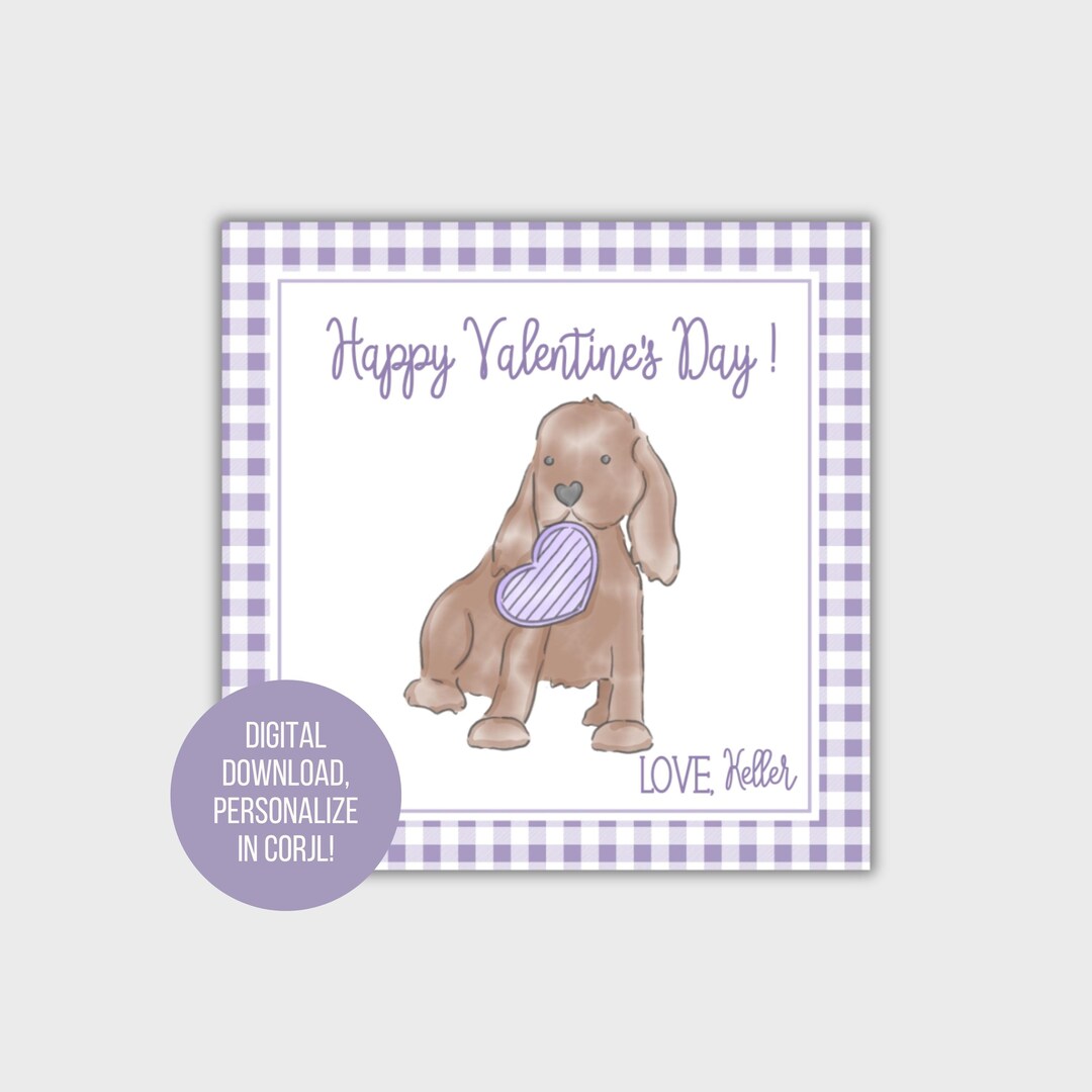 Customizable Valentines Tag | Dog Valentines Tag | Personalized ...
