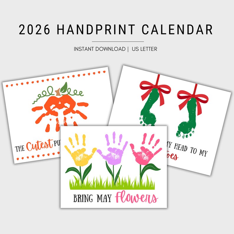 2026 Handprint Calendar PDF Download | Handprint Crafts | Gift for ...