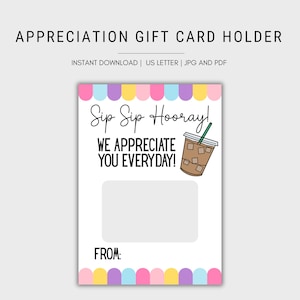 Gift Card Holder Printable | Appreciation Gift Card Holder Printable ...