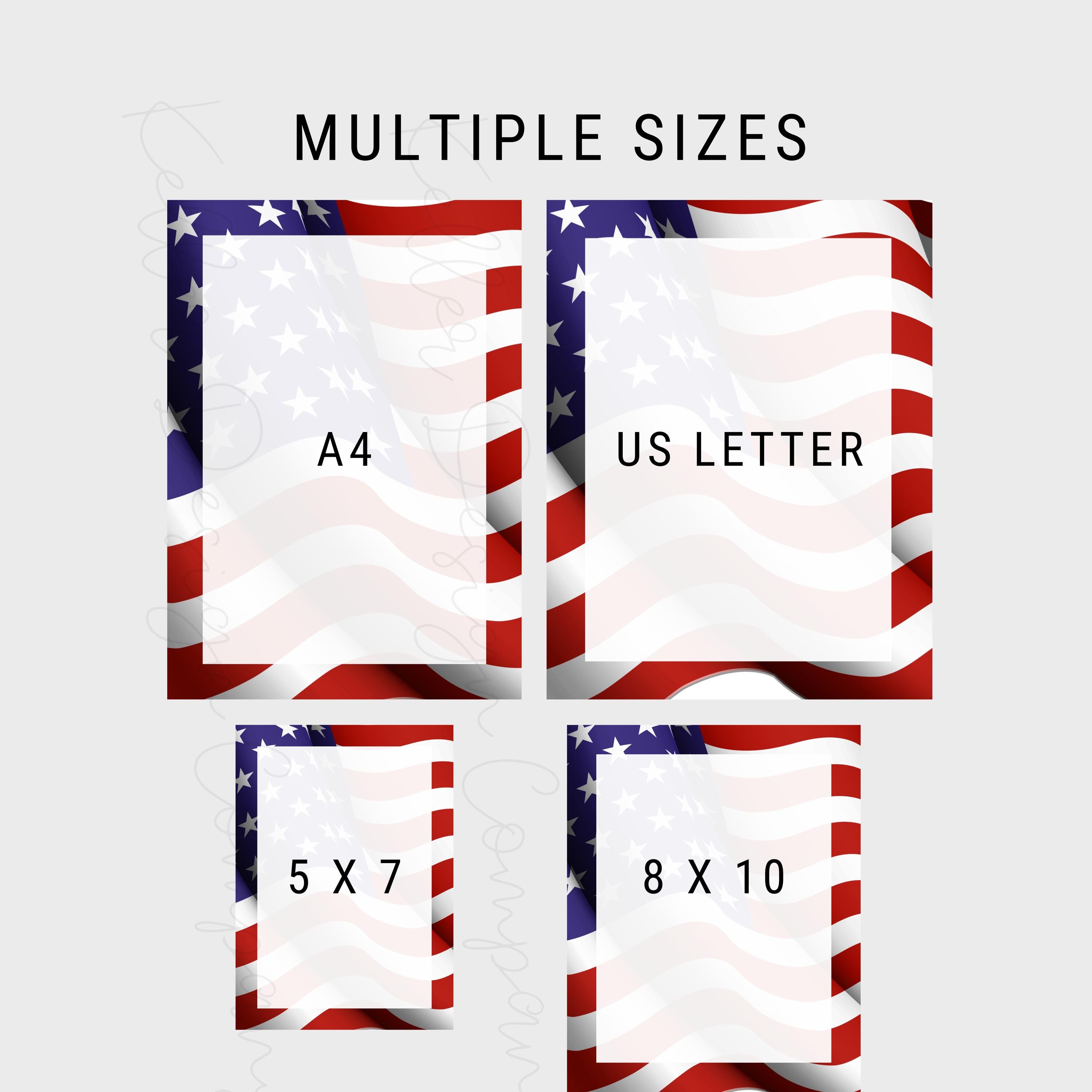 USA Notecard Stationary | Red White & Blue Printable Notecard | US Flag ...