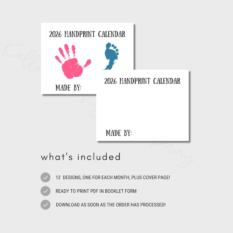 2026 Handprint Calendar PDF Download | Handprint Crafts | Gift for ...