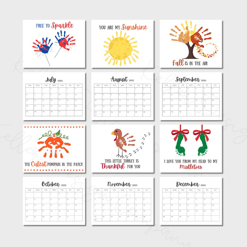 2025 Handprint Calendar PDF Download | Handprint Crafts | Gift for ...