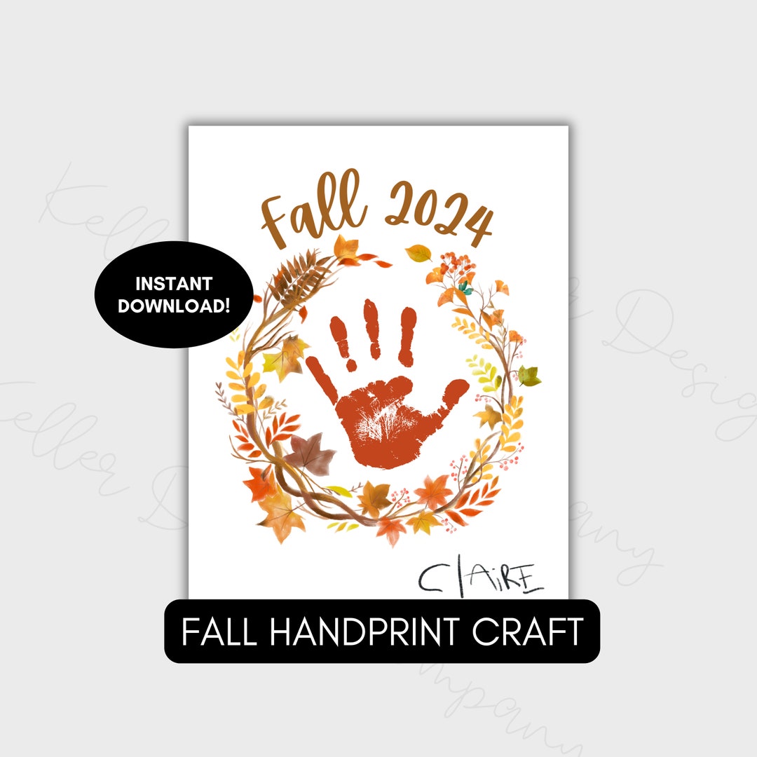 Fall Handprint Craft Thanksgiving Handprint Craft Gift for Grandparents ...