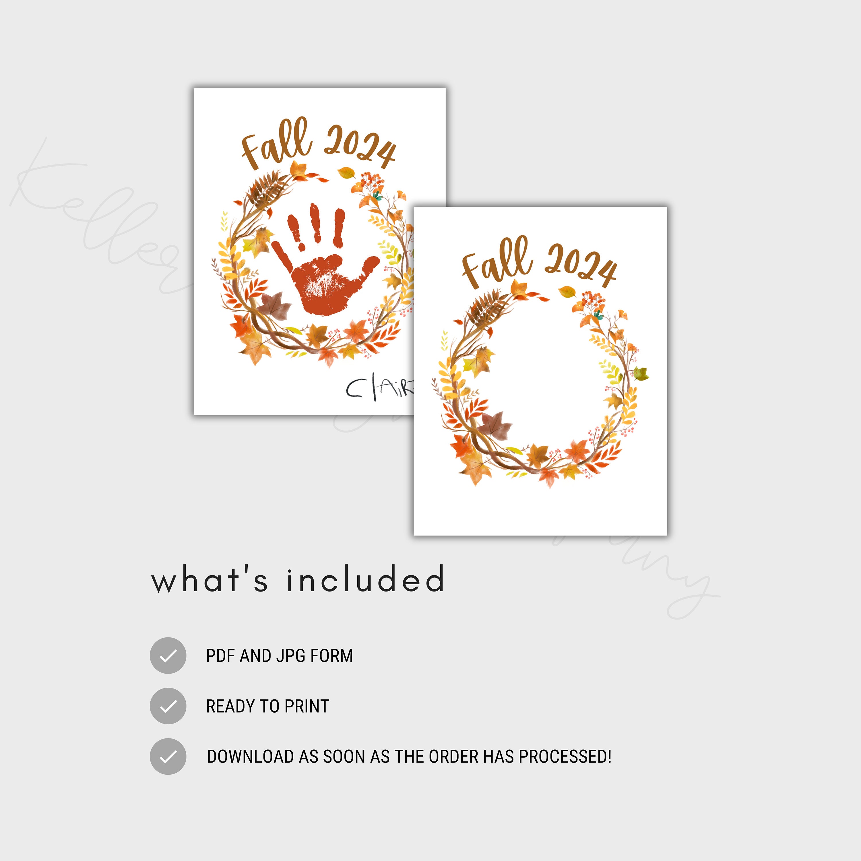 Fall Handprint Craft Thanksgiving Handprint Craft Gift for Grandparents ...