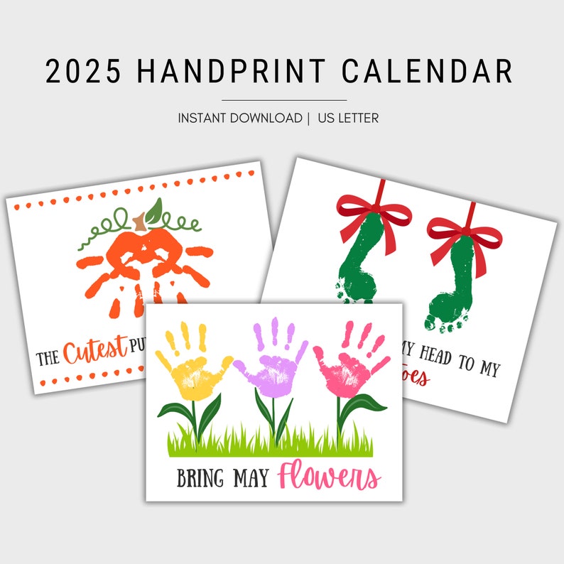 2025 Handprint Calendar PDF Download | Handprint Crafts | Gift for ...