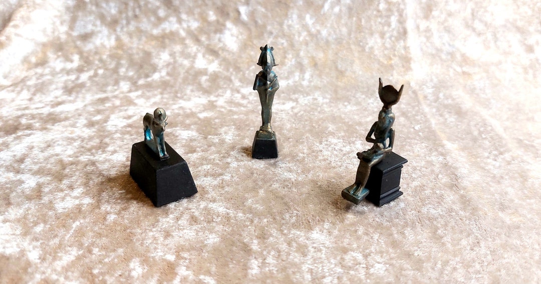 Miniature Egyptian Statues | Apis Bull | Isis | Osiris - Etsy