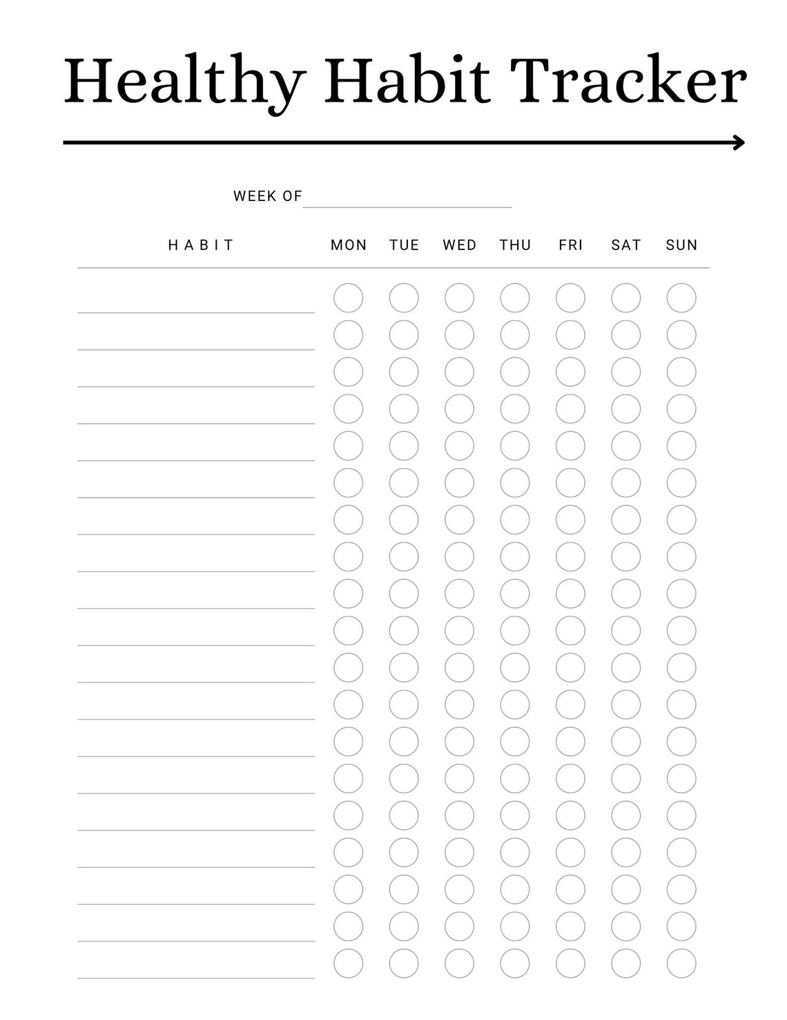 Healthy Habit Tracker - Etsy