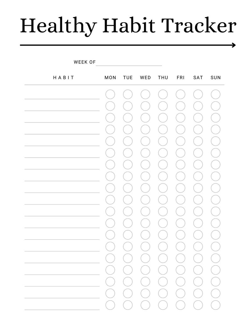 Healthy Habit Bundle (habit Tracker, Grocery List, & Meal Planner ...
