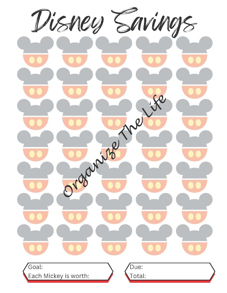 Magical Vacation Savings Chart - Digital File Download - Etsy