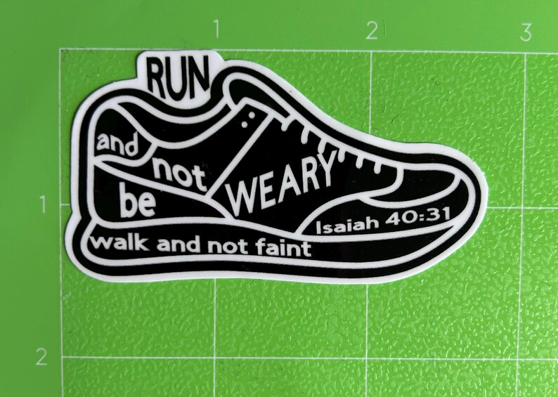 Sports Sticker, Sneaker/runner - Isaiah 40:31 Waterproof Sticker ...