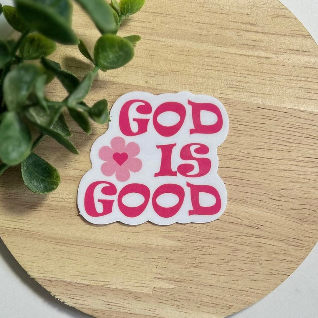 Christian Stickers, God is Good Retro Clear Waterproof Sticker laptop ...