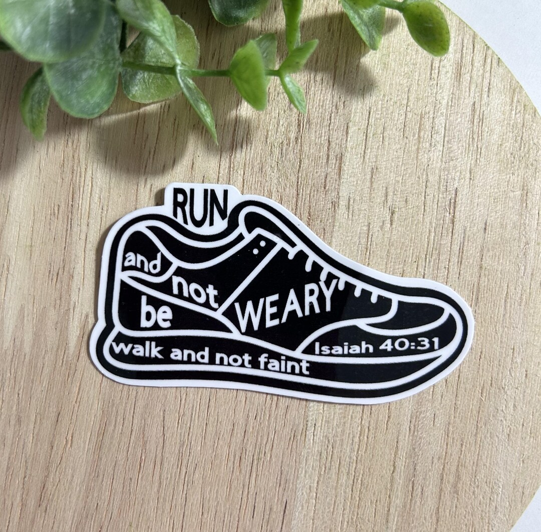 Sports Sticker, Sneaker/runner - Isaiah 40:31 Waterproof Sticker ...