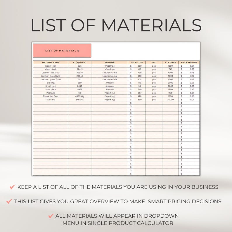Sublimation Pricing Calculator Spreadsheet for Small Business, Handmade ...
