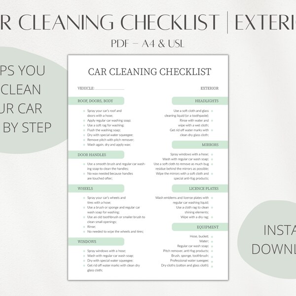 Car Wash Checklist - Etsy