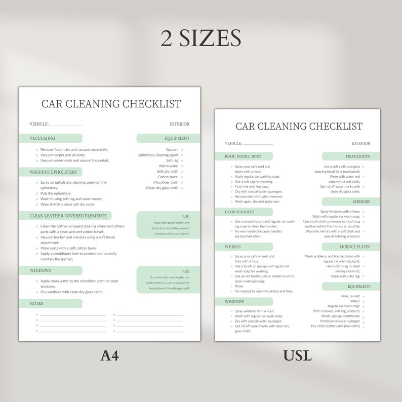 Car Cleaning Tasks, Car Wash Instruction, Car Cleaning Checklist, Car ...
