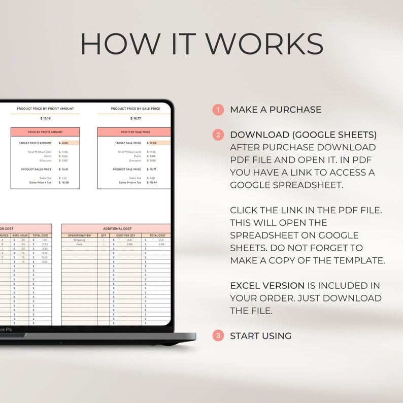 Sublimation Pricing Calculator Spreadsheet for Small Business, Handmade ...