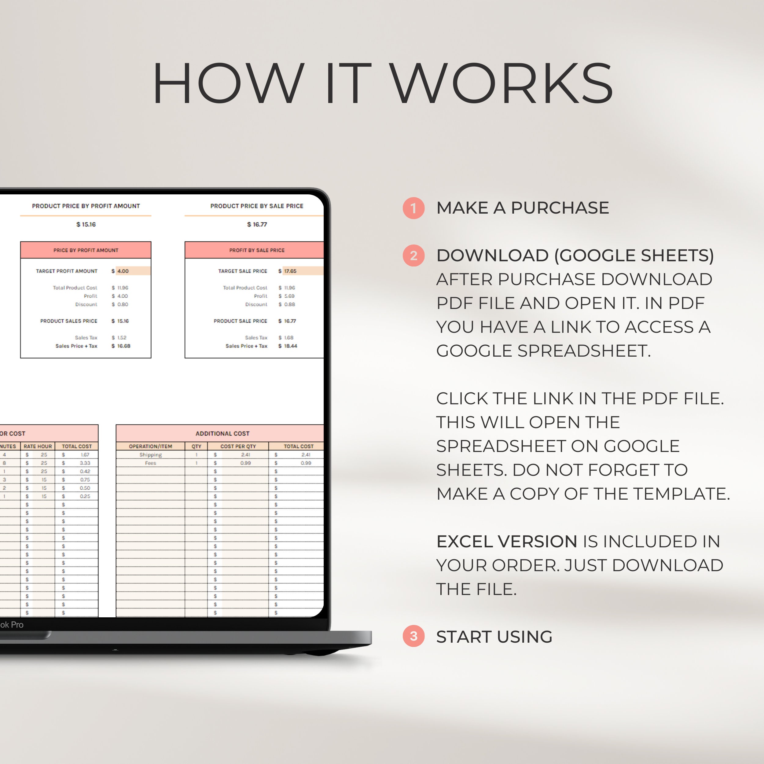 Sublimation Pricing Calculator Spreadsheet for Small Business, Handmade ...