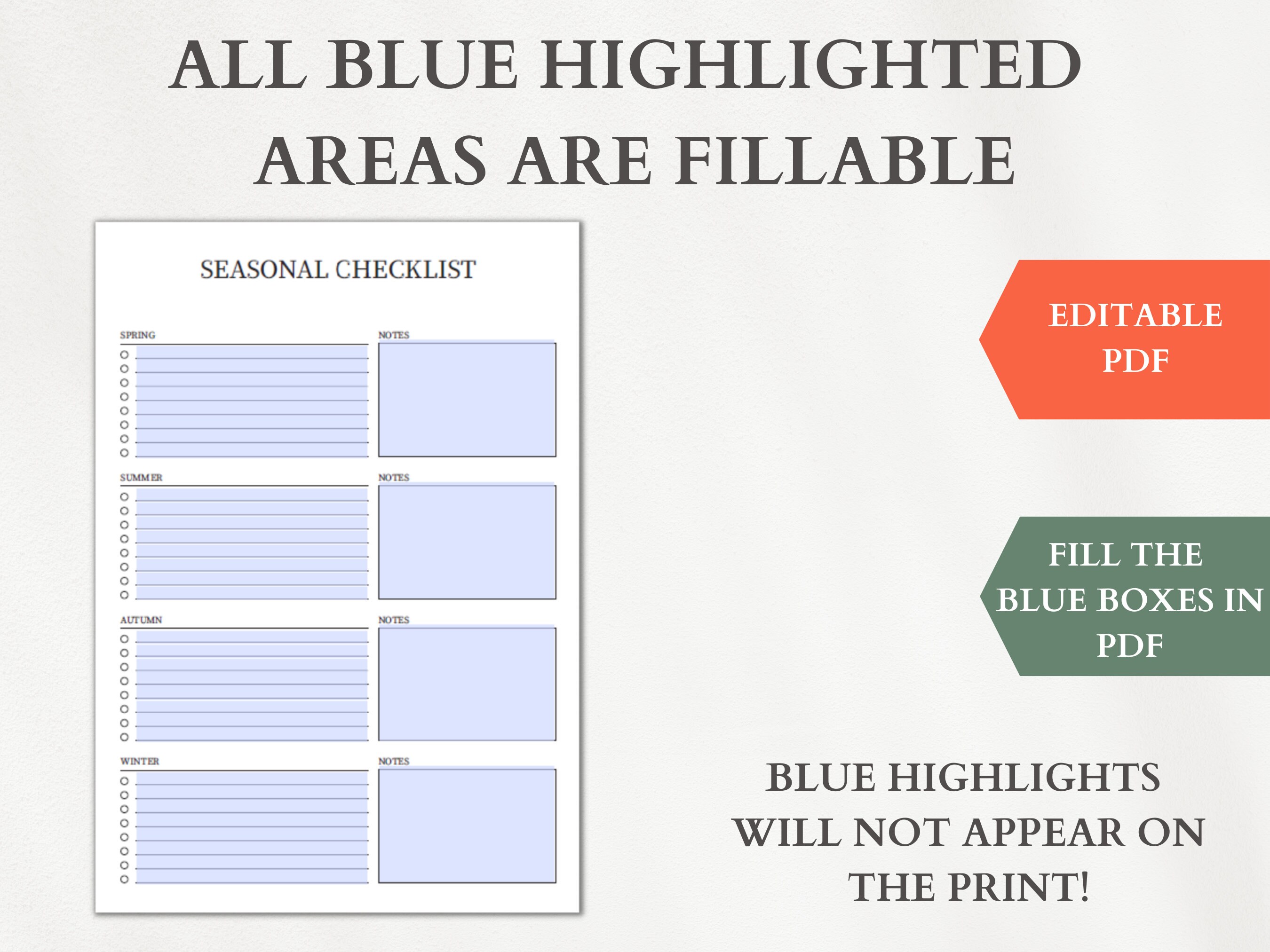 Editable Seasonal Checklist, Plant Care Diary, Digital Gardening ...