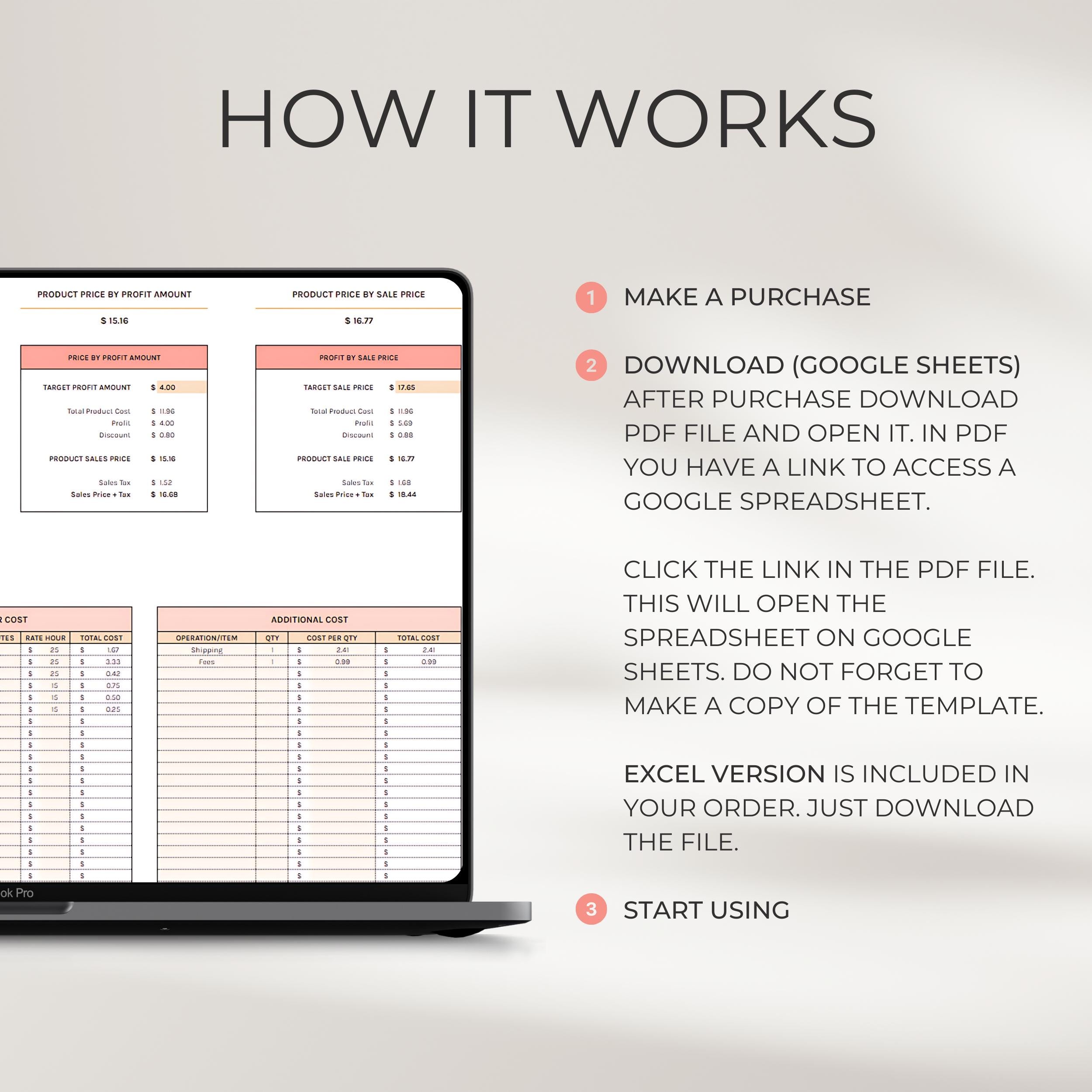 Sublimation Pricing Calculator Spreadsheet for Small Business, Handmade ...