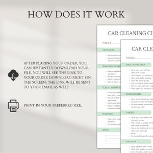 Car Cleaning Tasks, Car Wash Instruction, Car Cleaning Checklist, Car ...