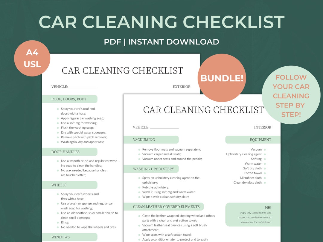 Car Wash List, Car Cleaning Tasks, Car Essentials, Cleaning Checklist ...