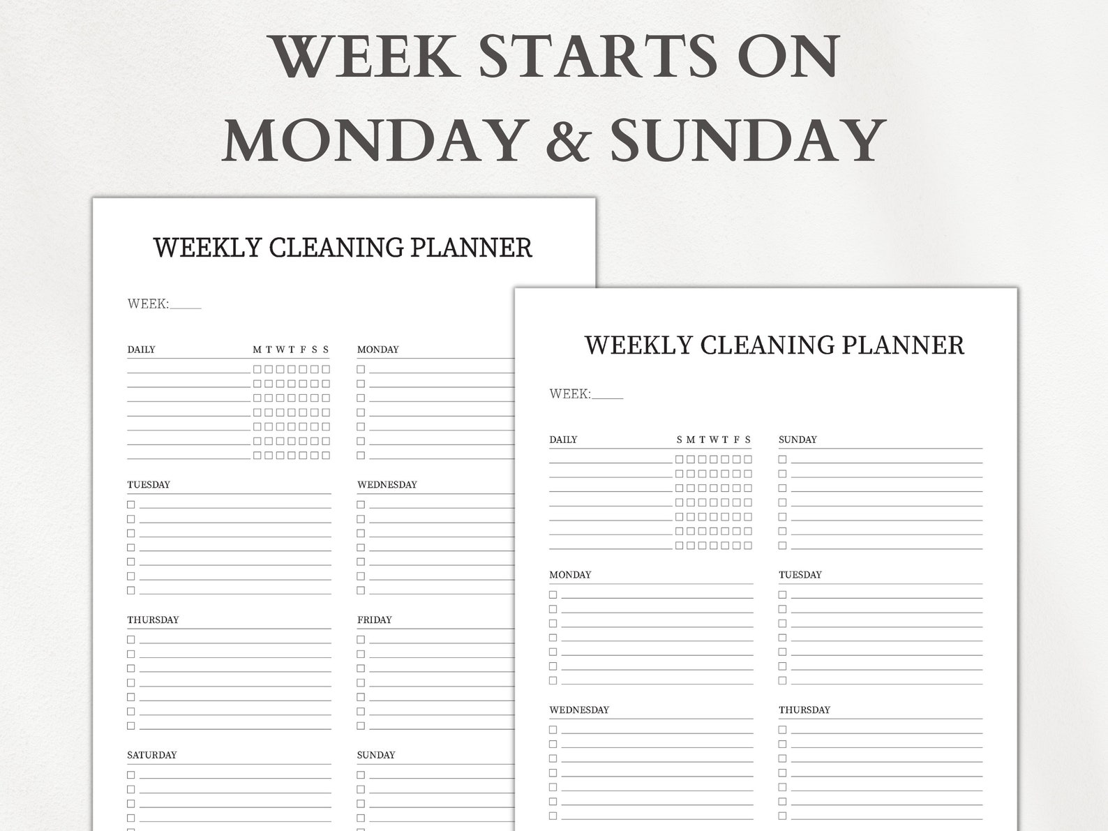 Editable Weekly Cleaning Checklist, Weekly Cleaning Schedule, Printable ...
