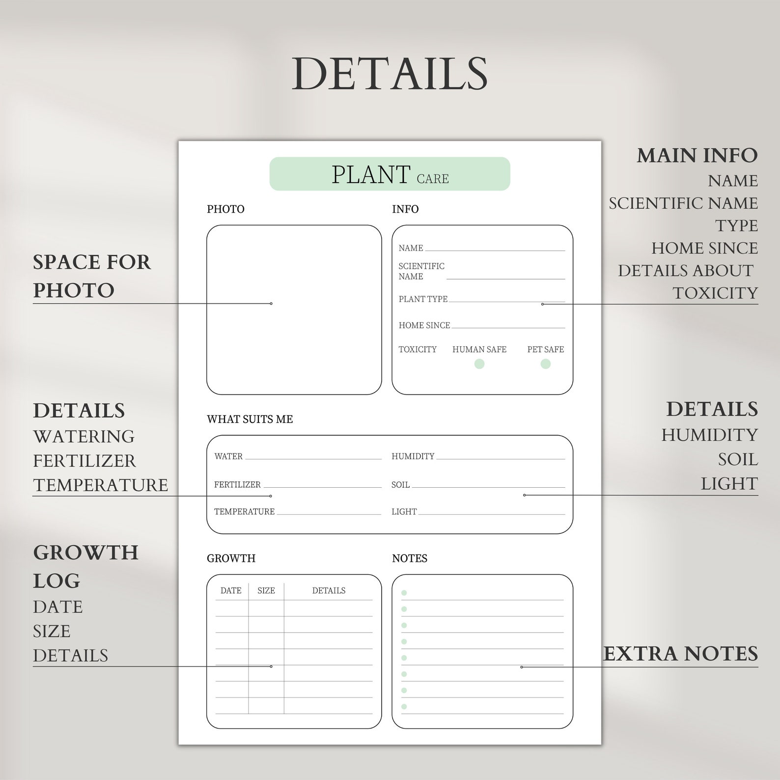 Plant Care Journal, Garden Tracker Diary, Digital Editable Indoor Plant ...