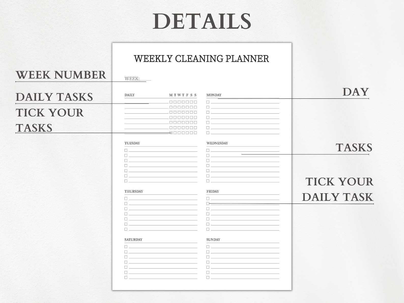 Editable Weekly Cleaning Checklist, Weekly Cleaning Schedule, Printable ...